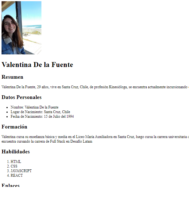 CV Valentina De la Fuente
